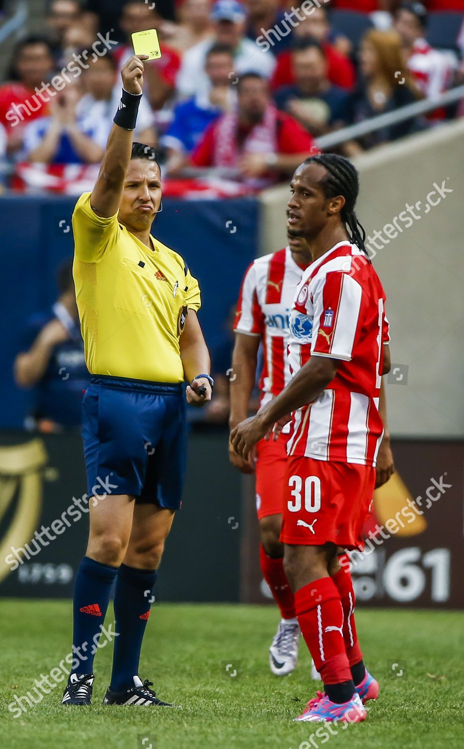 Referee Jc Rivero L Shows Yellow Editorial Stock Photo - Stock Image ...