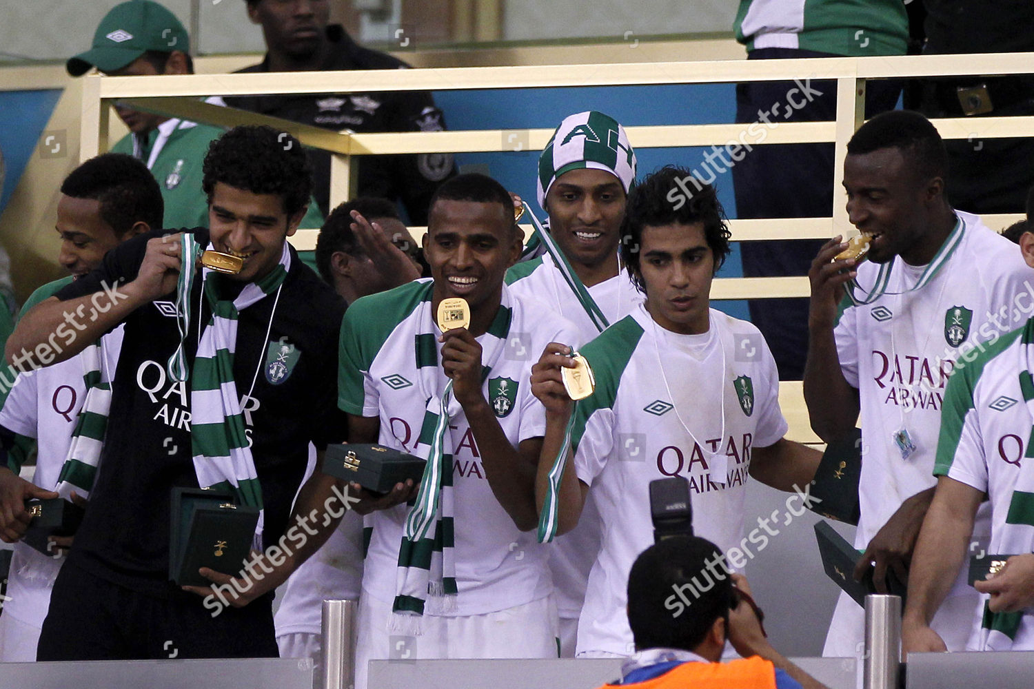 Alahli Players Celebrate Their Medals After Editorial Stock Photo ...