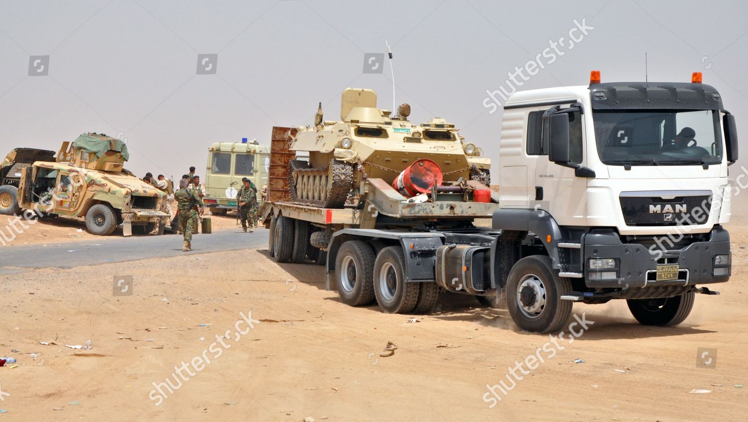 Kurdistans Peshmerga Forces Transfer Tanks On Editorial Stock Photo ...
