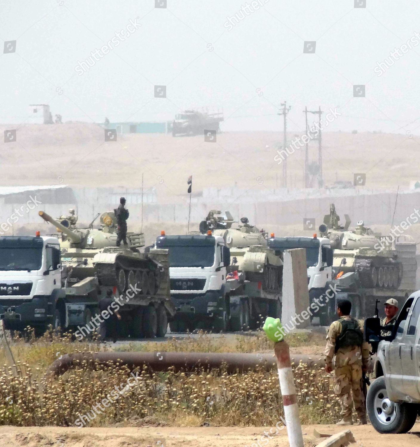 Kurdistans Peshmerga Forces Transfer Tanks On Editorial Stock Photo ...