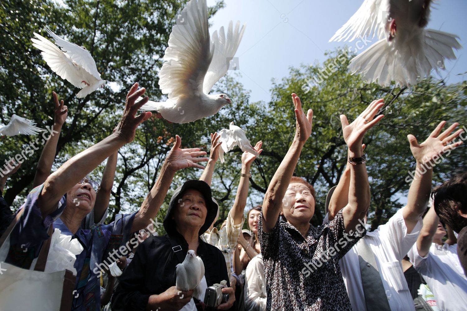People Release Doves Peace Pay Tribute Editorial Stock Photo - Stock ...