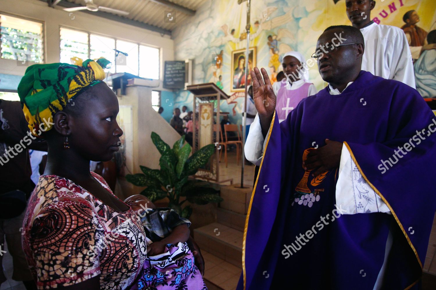 Father Joseph Waithaka R Blesses Woman Editorial Stock Photo - Stock ...