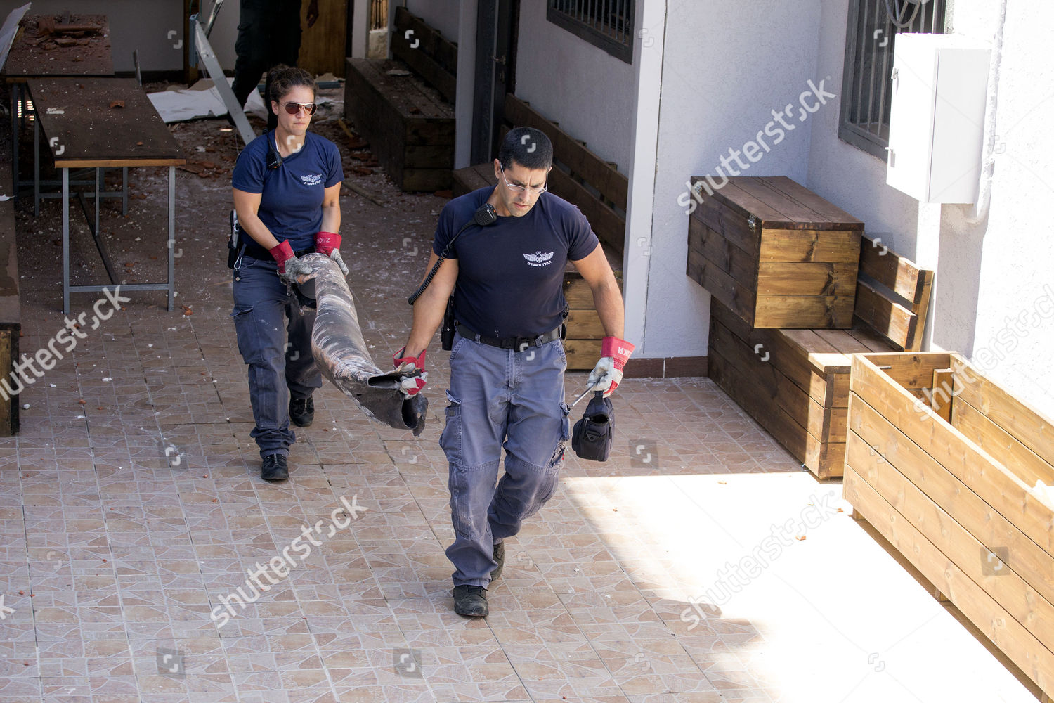 Israelis Police Sappers Carry Part Missile Editorial Stock Photo ...