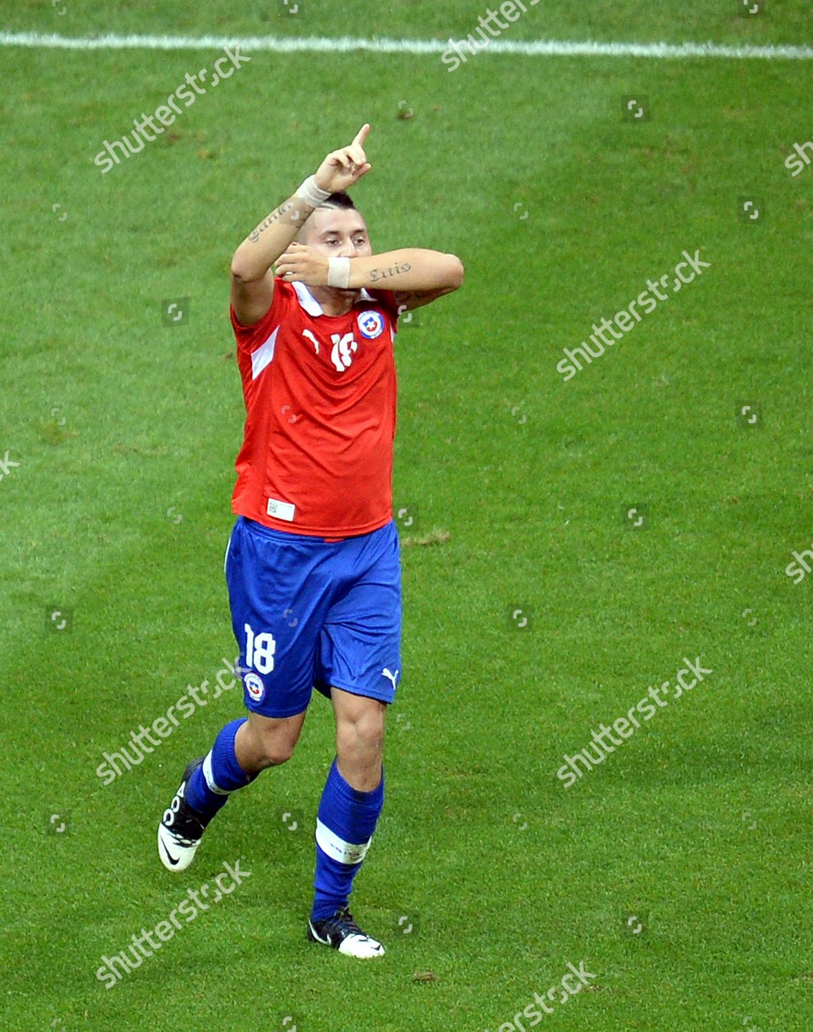 Chile Player Nicolas Castillo Celebrates His Editorial Stock Photo ...