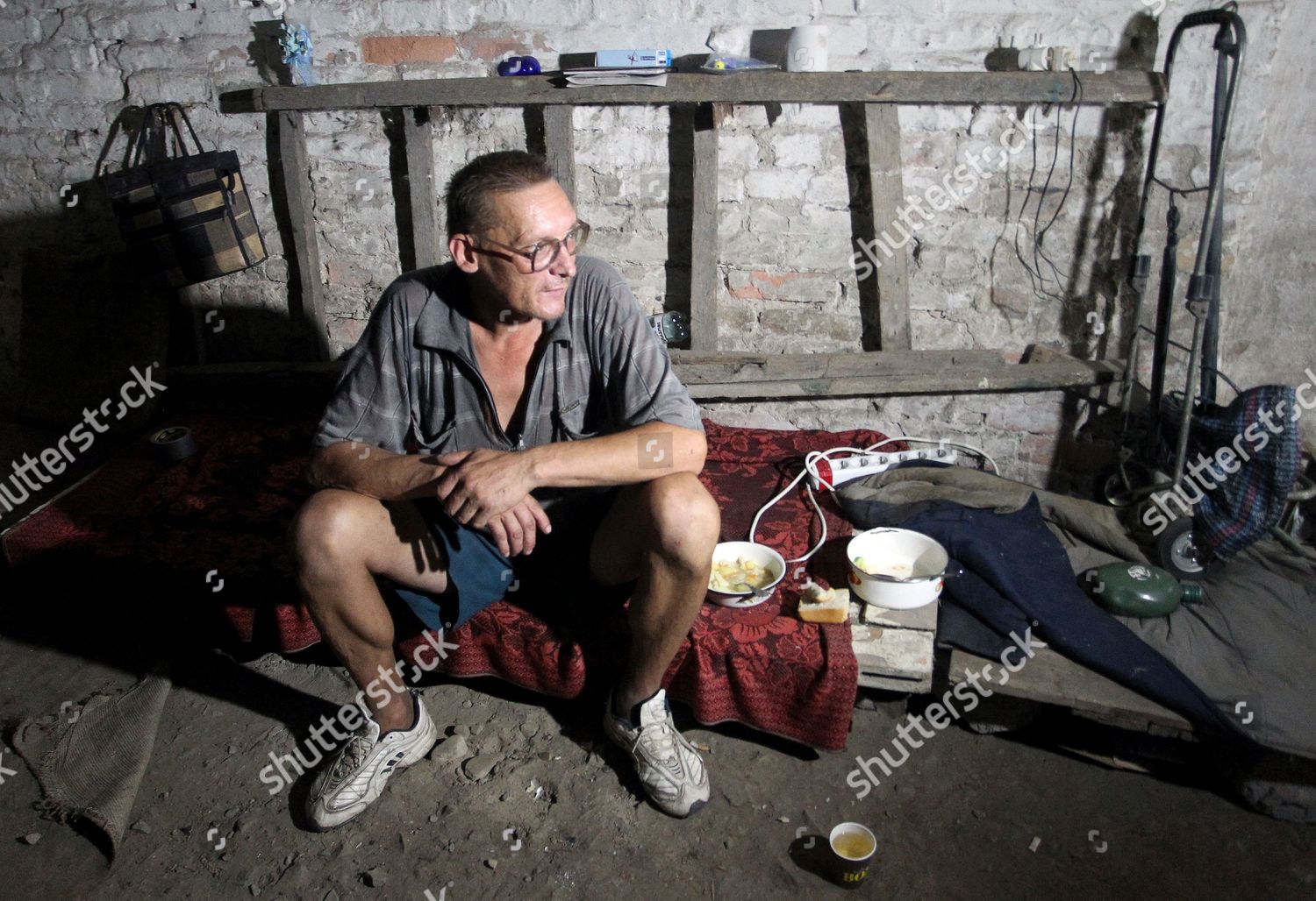 Man Sits Basement Their House Which Editorial Stock Photo - Stock Image ...