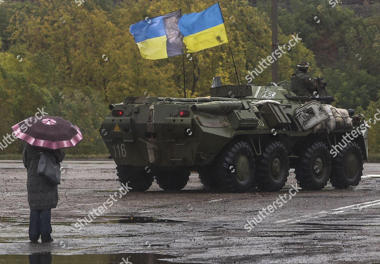 Ukrainian Servicemen Drive On Military Vehicle Editorial Stock Photo ...