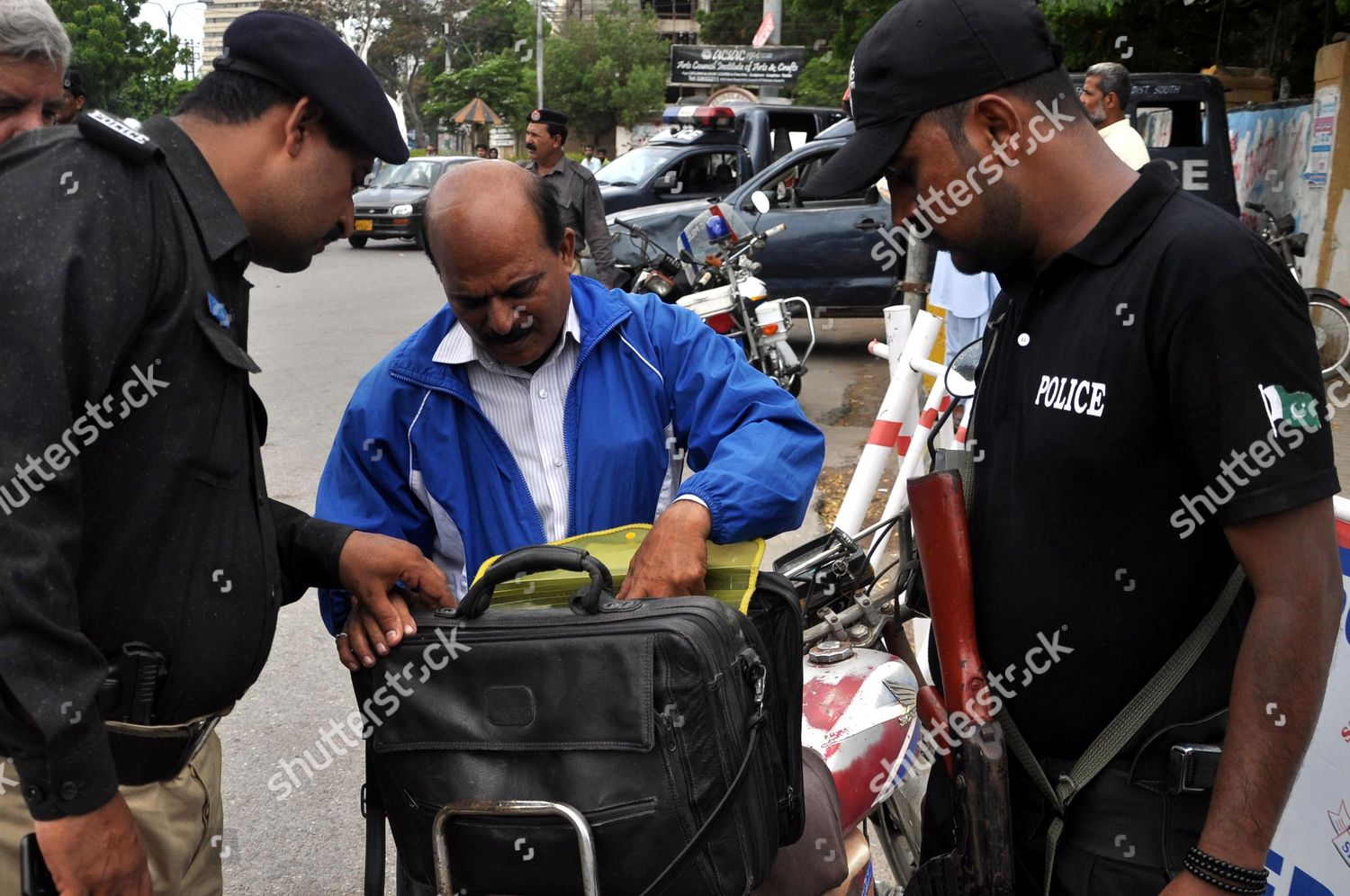 Pakistani Security Officials Frisk Man Check Editorial Stock Photo ...