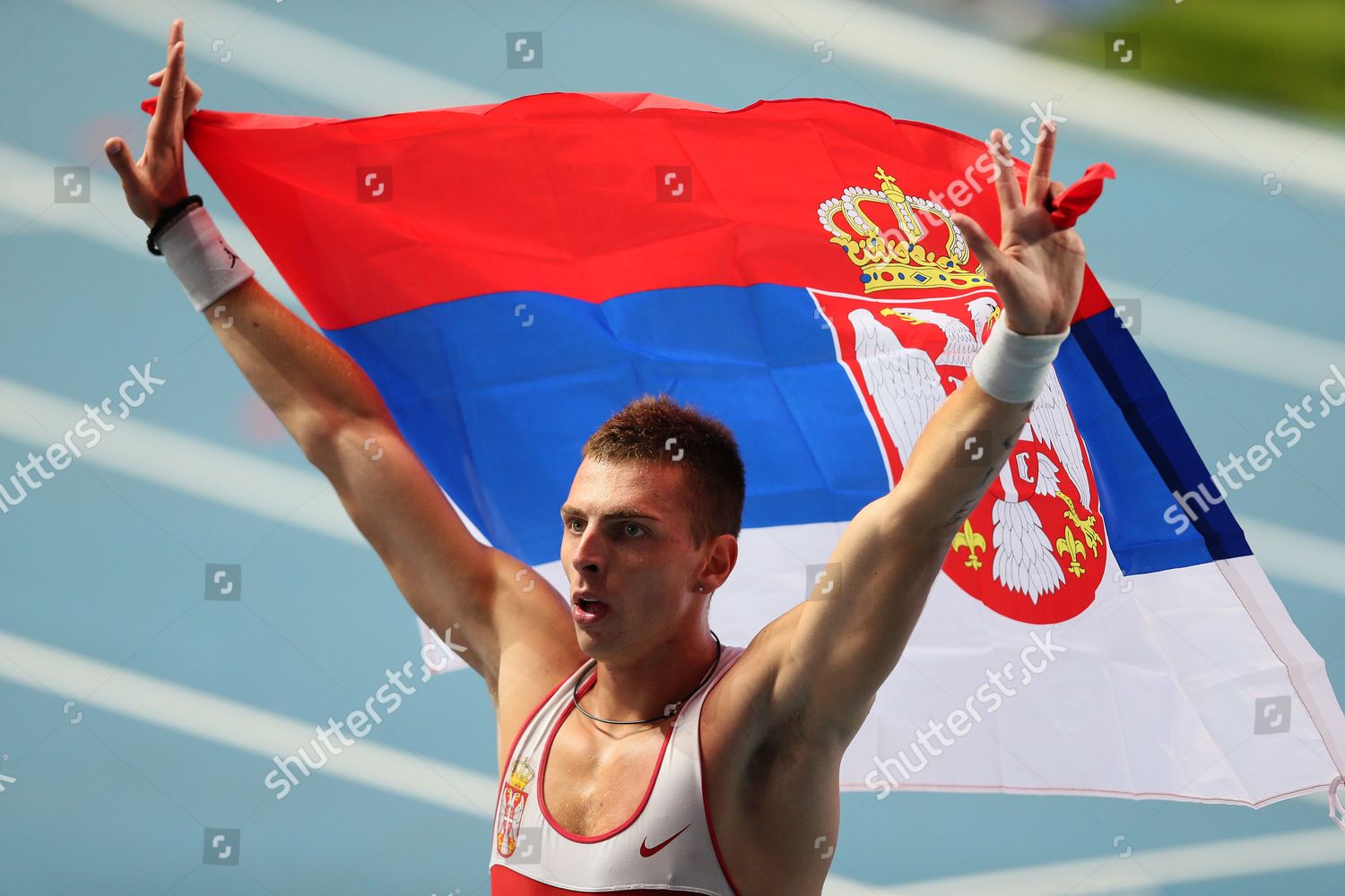 SERBIA'S EMIR BEKRIC CELEBRATES AFTER TAKING Editorial Stock Photo ...