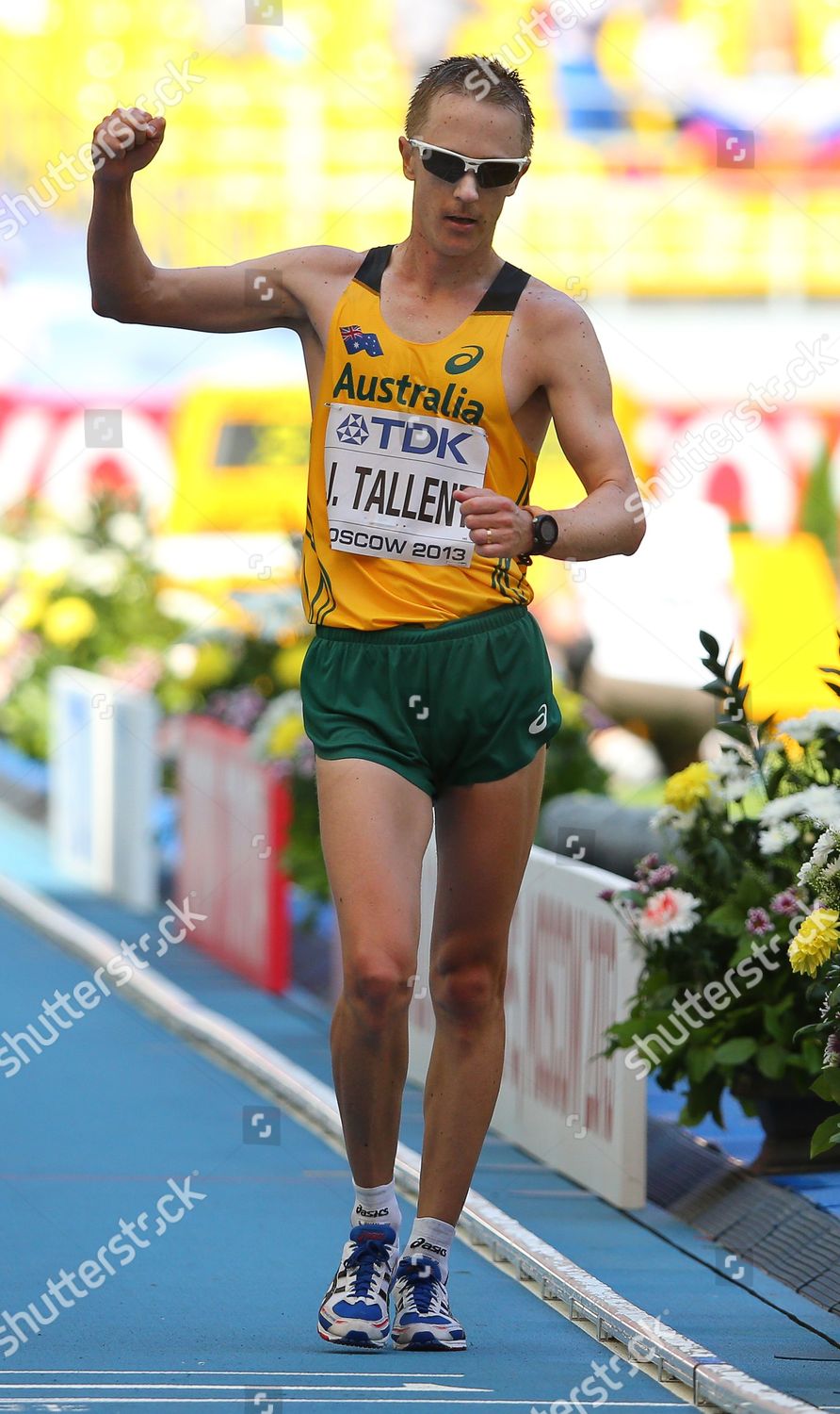 Australias Jared Tallent Celebrates While Crossing Editorial Stock ...