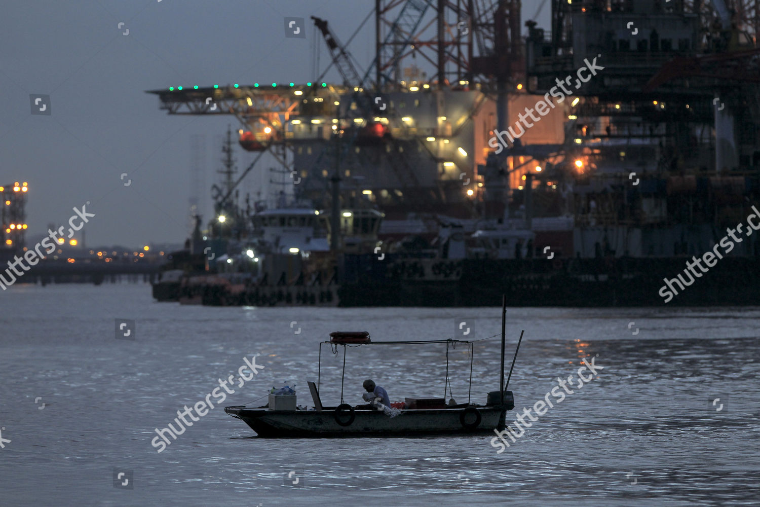 Man Bailing Water Out His Boat Editorial Stock Photo - Stock Image ...