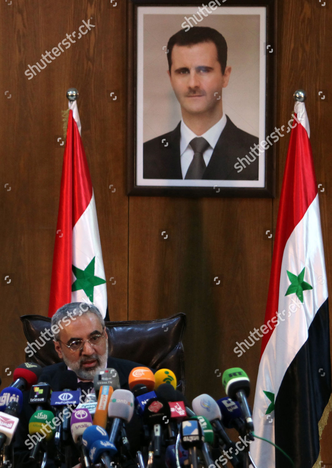 Syrian Information Minister Omran Alzoubi Speaks Editorial Stock Photo ...