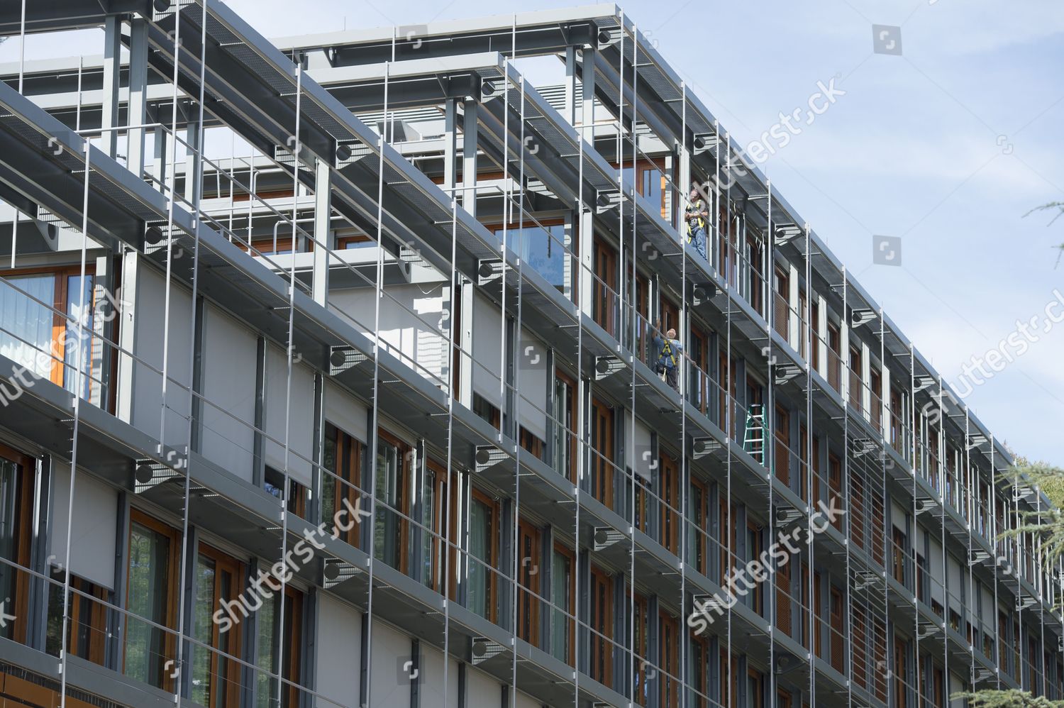 Construction Workers Work On Window Shades Editorial Stock Photo ...