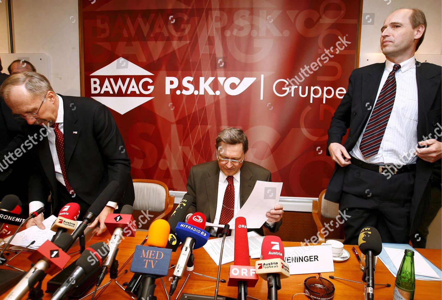 Bawag Ceo Guenter Weninger C Flanked Editorial Stock Photo - Stock ...