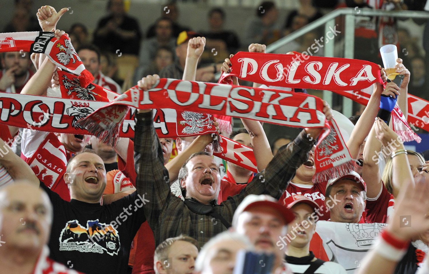 Polish Fans Cheers Their Team During Editorial Stock Photo - Stock ...