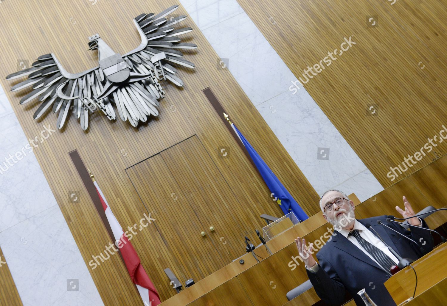 Rabbi Paul Chaim Eisenberg Delivers Speech Editorial Stock Photo ...