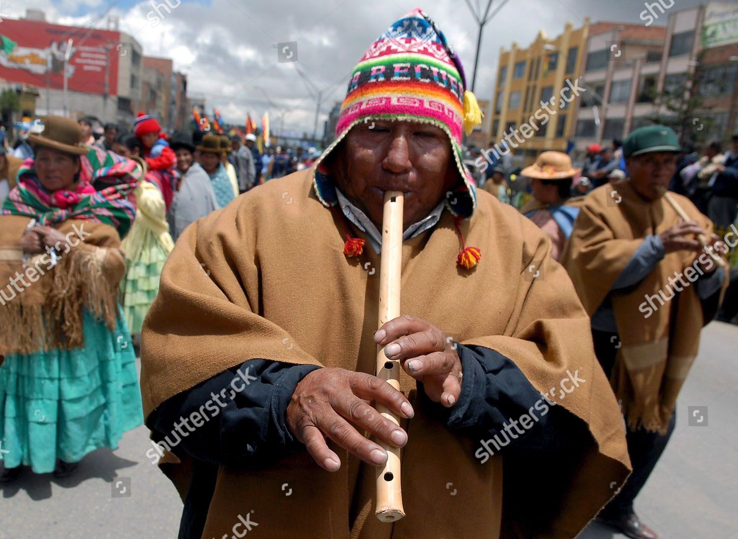 Bolivian Indigenous Men Women Participate Parade Editorial Stock Photo ...