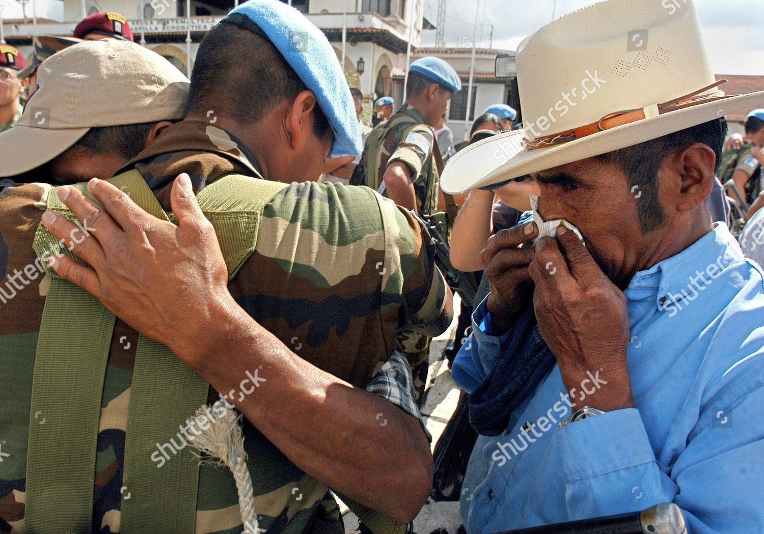 Guatemalan Soldier Joaquin Ixpatan Says Goodbye Editorial Stock Photo ...