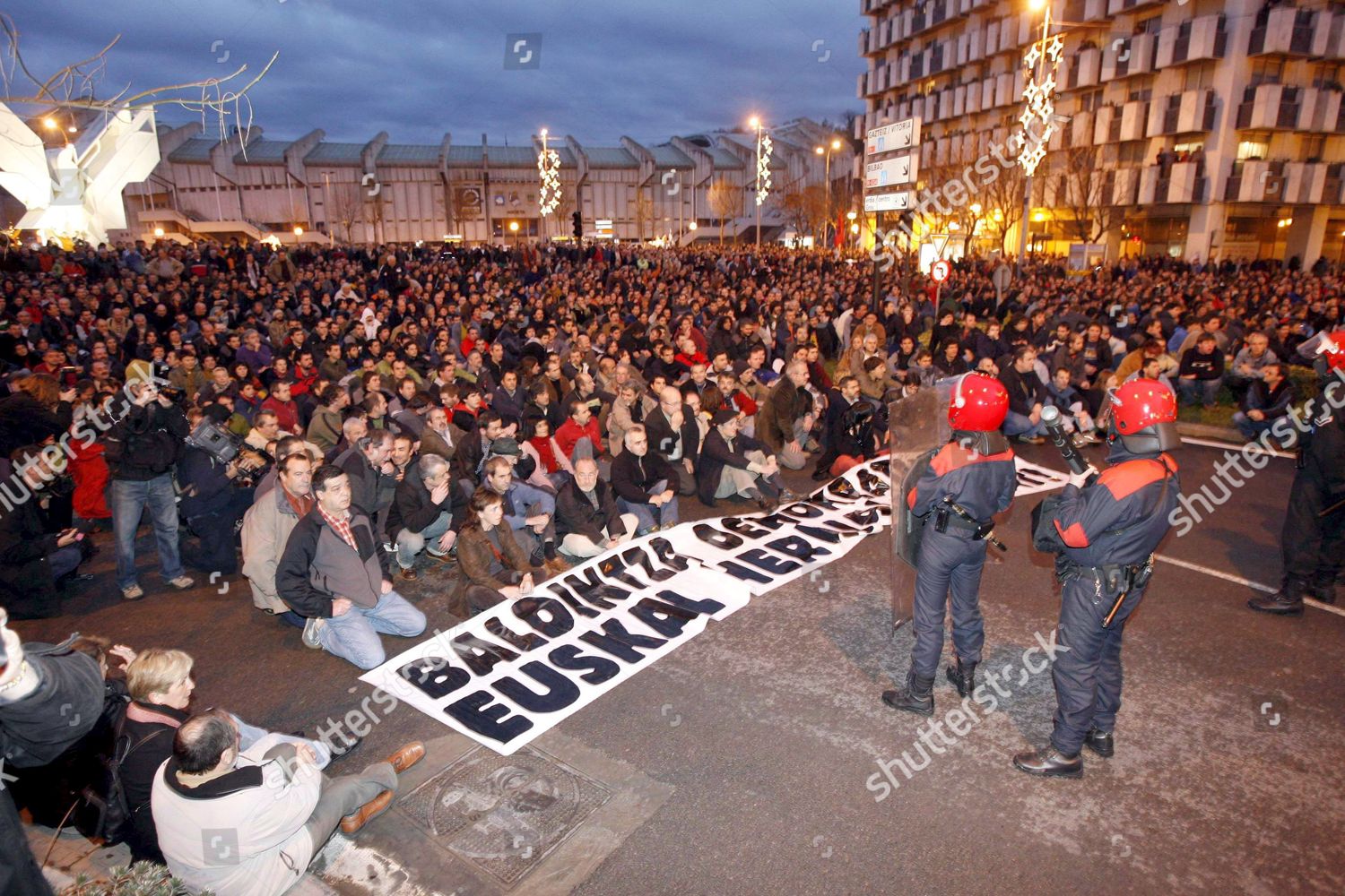 Basque Riot Police Keep Eye On Editorial Stock Photo - Stock Image ...