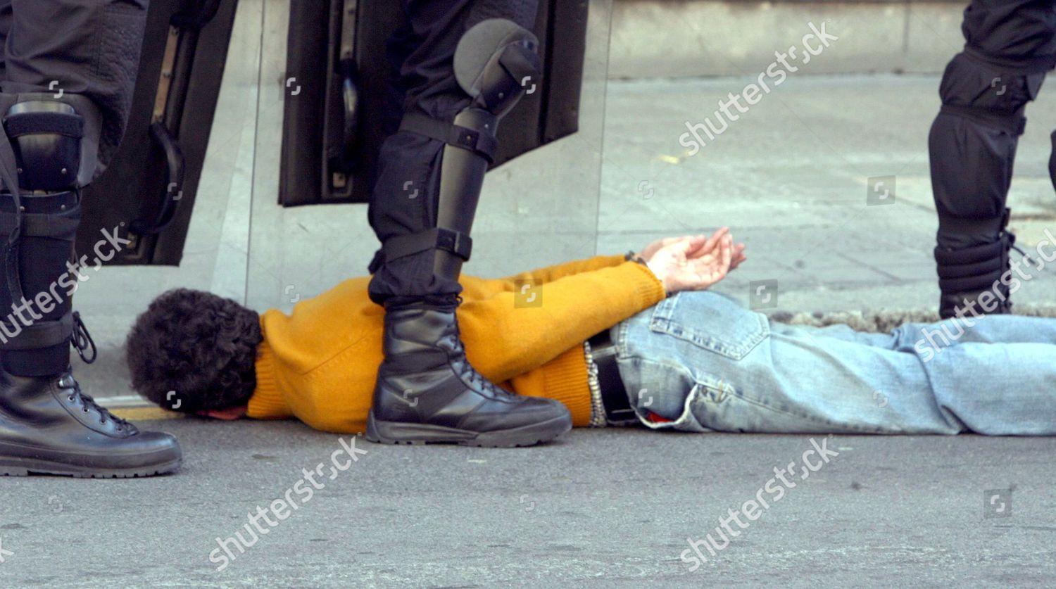 Demonstrator Arrested By Police Force Basque Editorial Stock Photo ...
