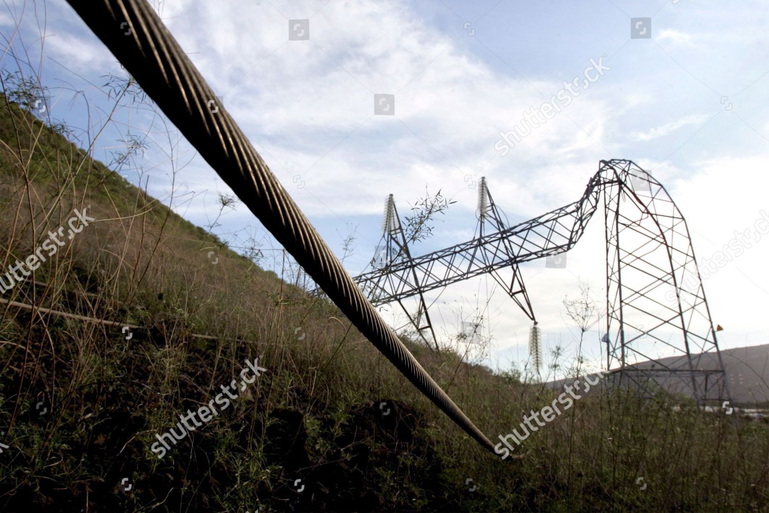 View One Electricity Pylons That Collapsed Editorial Stock Photo ...
