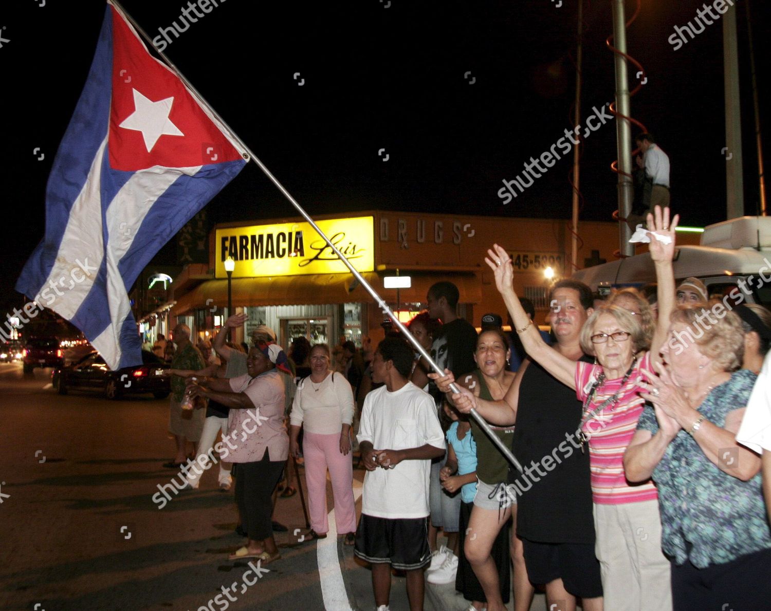 Cuban Americans Celebrate Along Streets Miami Editorial Stock Photo ...