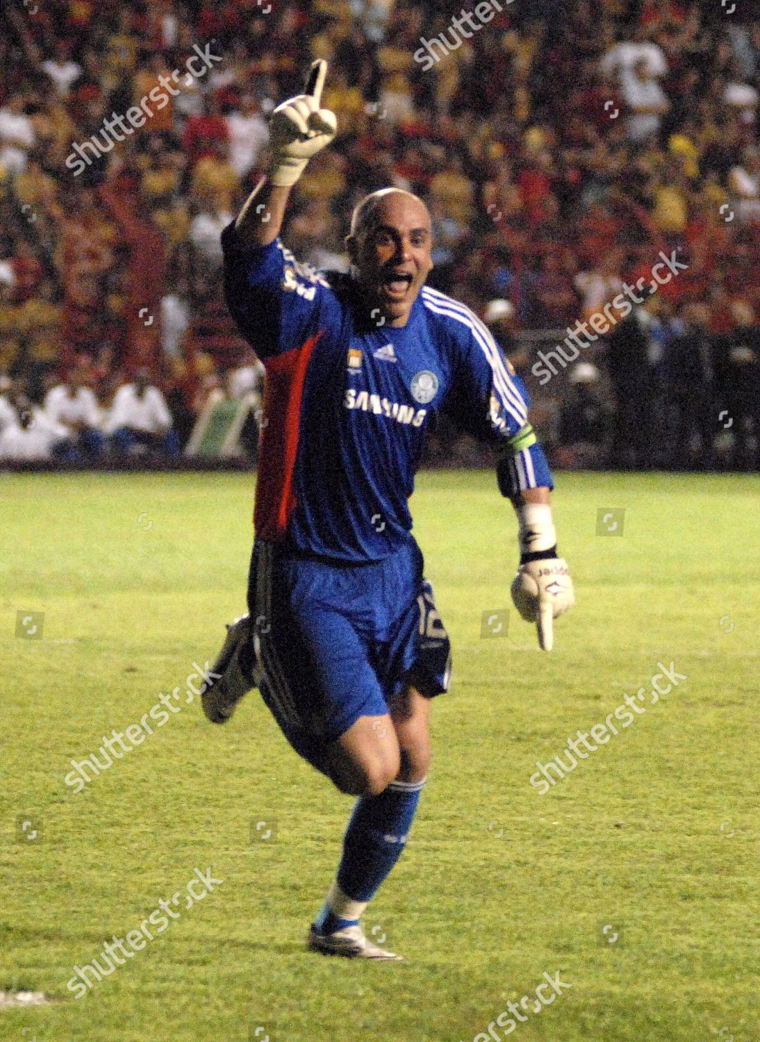 Goalkeeper Marcos Palmeiras Soccer Team Celebrates Editorial Stock ...