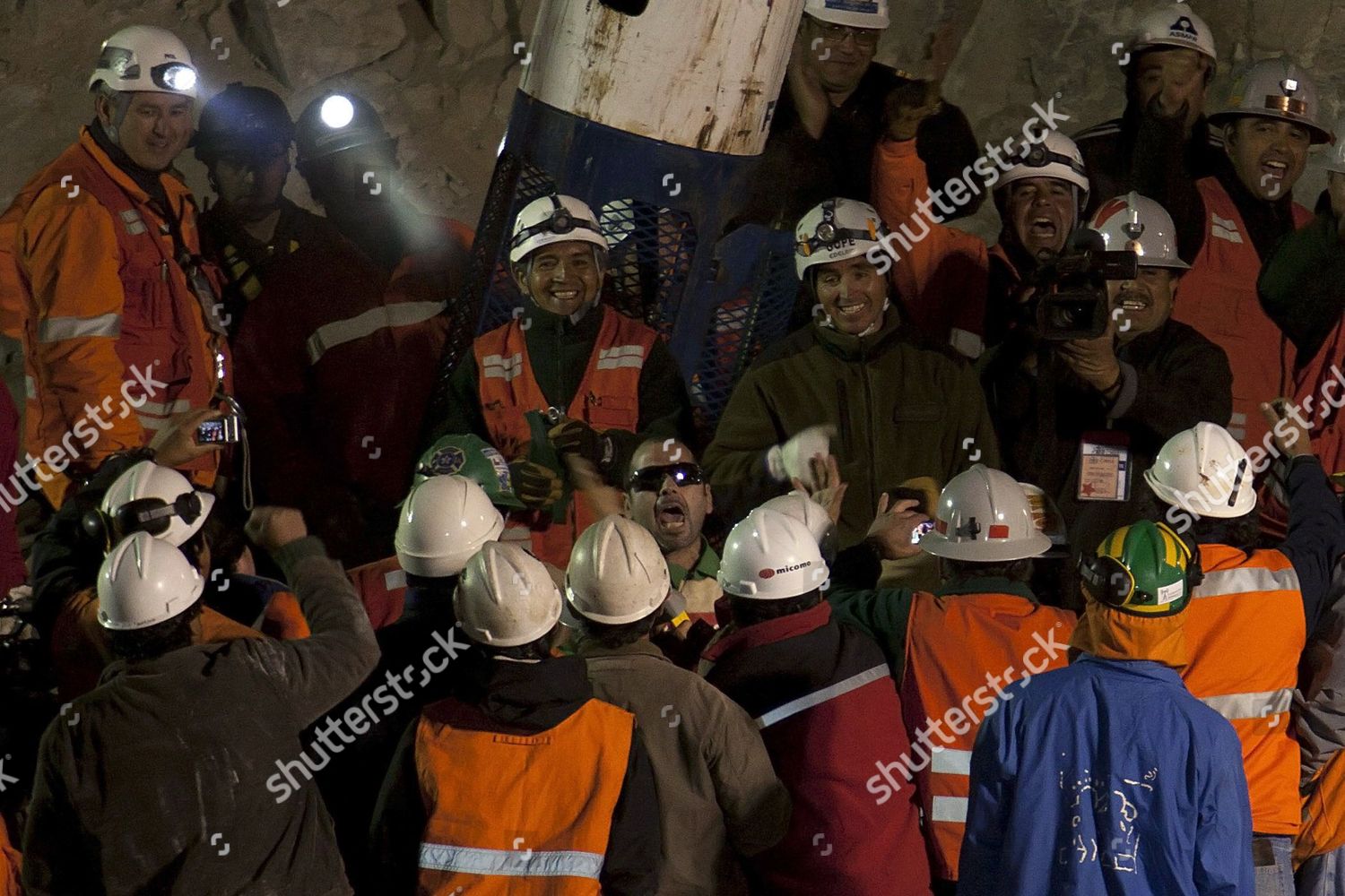 Chilean Miner Mario Sepulveda C Celebrates Editorial Stock Photo ...