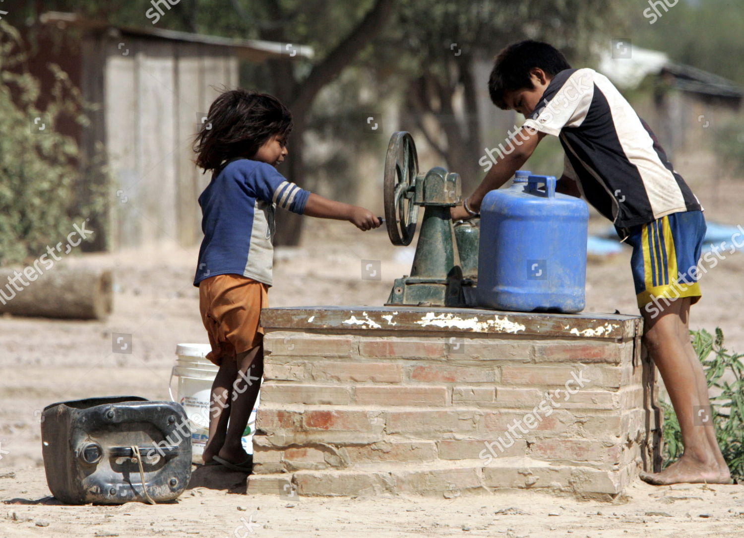 Children Get Water Well Teniente Irala Editorial Stock Photo - Stock ...