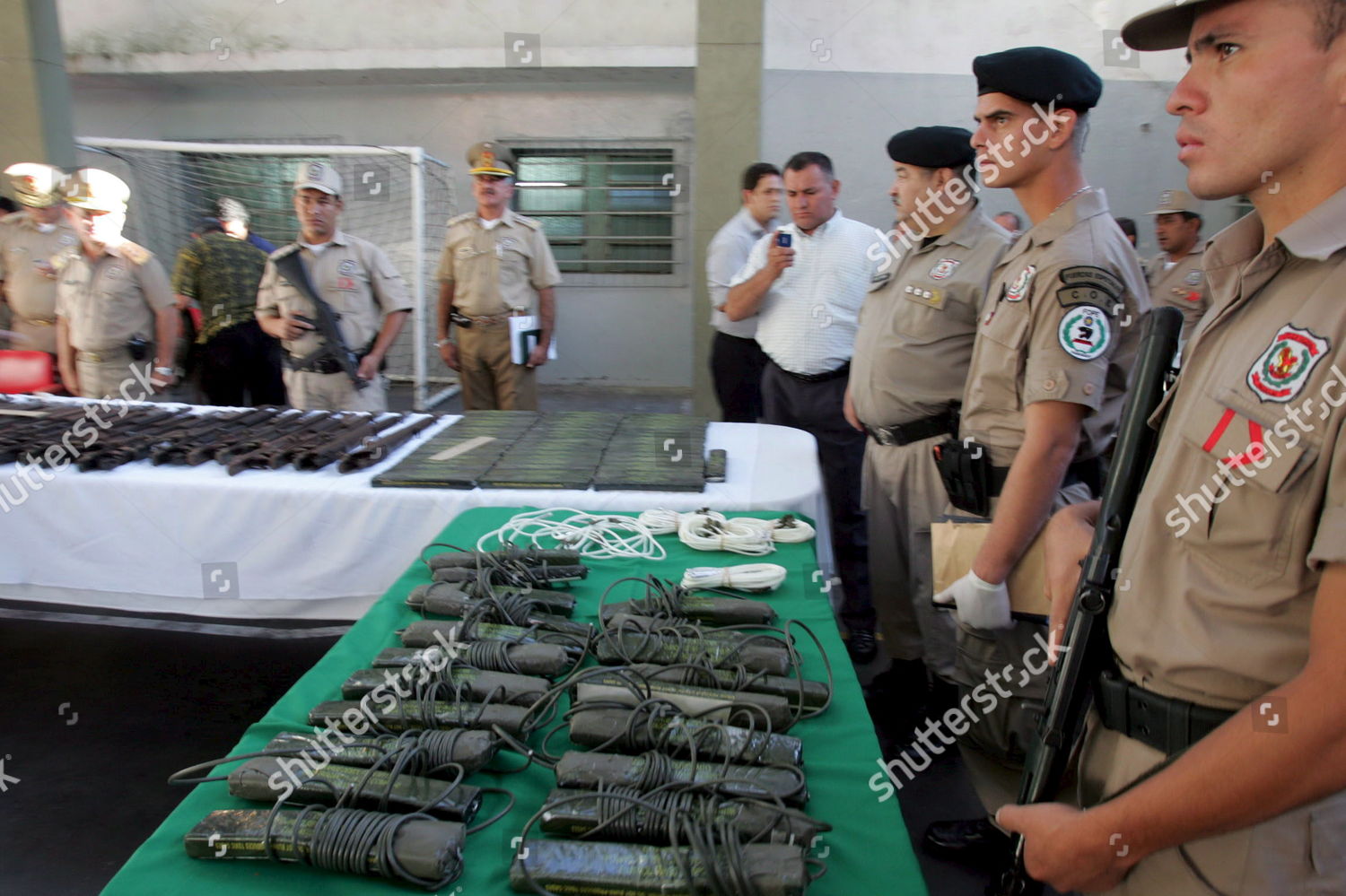 Paraguayan Police Guard Siezed Cargo Explosives Editorial Stock Photo ...
