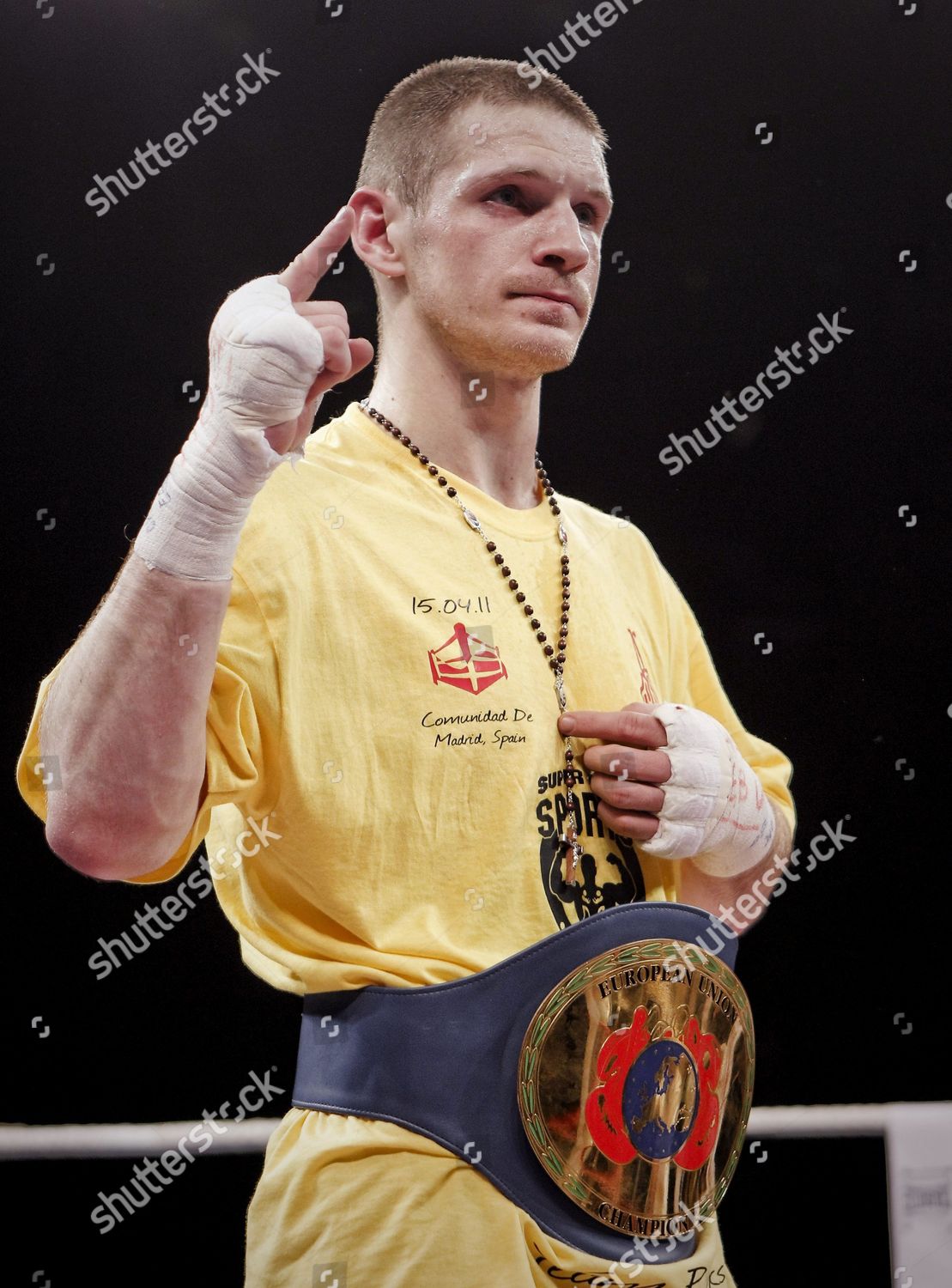 Polish Grzegorz Proska Poses After Defeating Editorial Stock Photo ...
