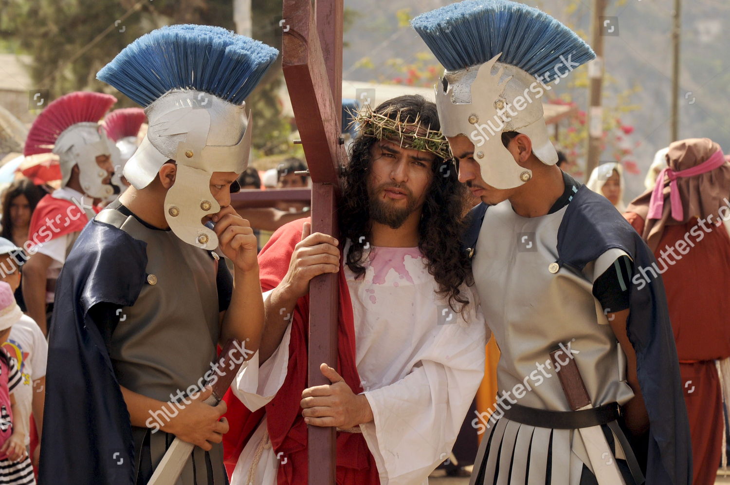 Actors Playing Jesus Roman Soldiers During Editorial Stock Photo ...