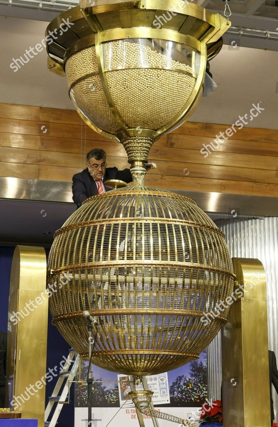 Officer Prepares Golden Hopper Little Balls Editorial Stock Photo ...