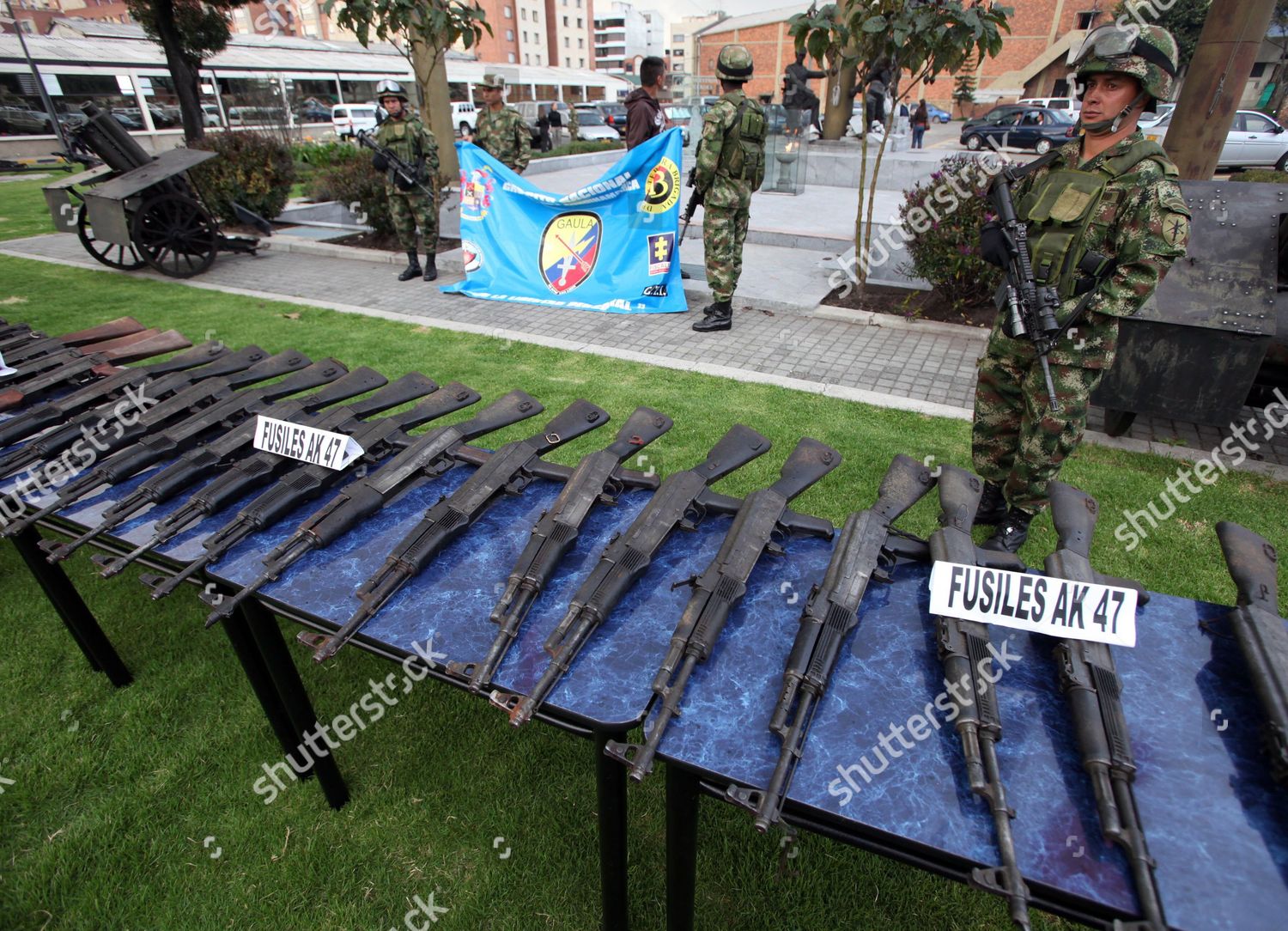 Members Colombian Army Show Rifles Confiscated Editorial Stock Photo ...