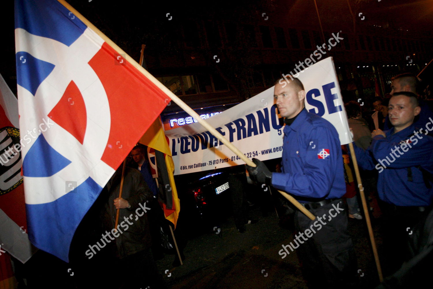 French Fascists During Demonstration Commemorate Spanish Editorial ...