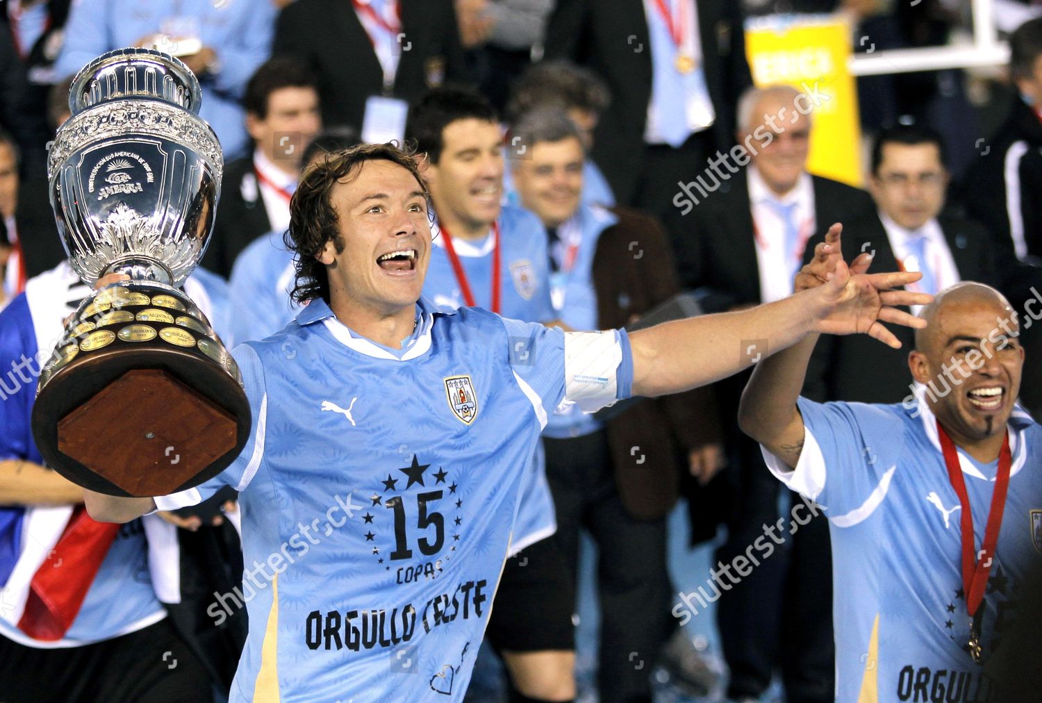 Uruguayan Player Diego Lugano Holds Copa Editorial Stock Photo - Stock ...