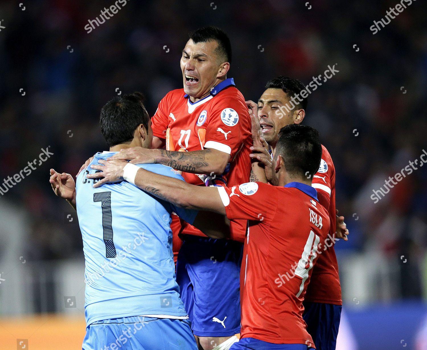 Chilean Players Celebrate Their Teams Goal Editorial Stock Photo ...
