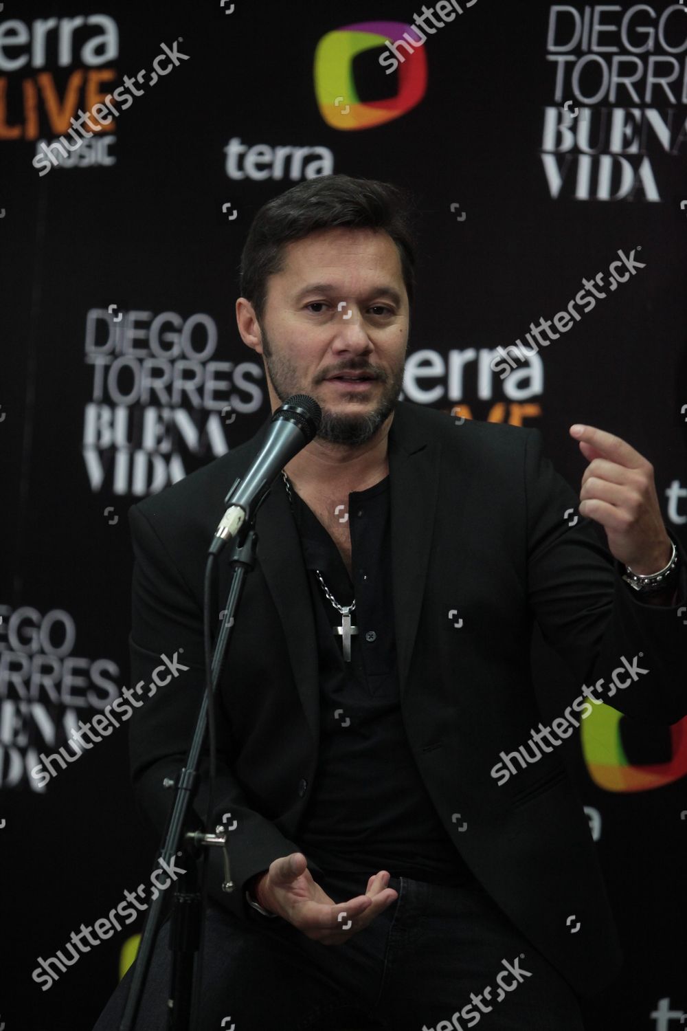 Argentine Singer Diego Torres Speaks During Editorial Stock Photo ...