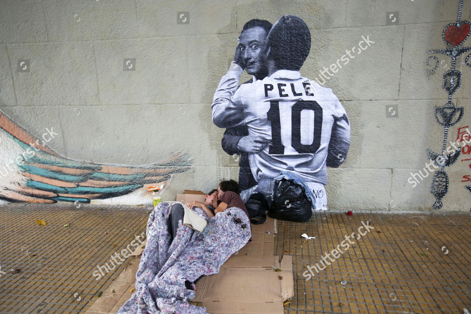 Homeless Couple Kiss Each Other Under Editorial Stock Photo - Stock ...