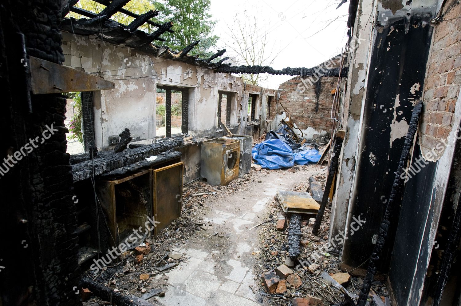 Fire Damaged Osbaston House Editorial Stock Photo - Stock Image ...