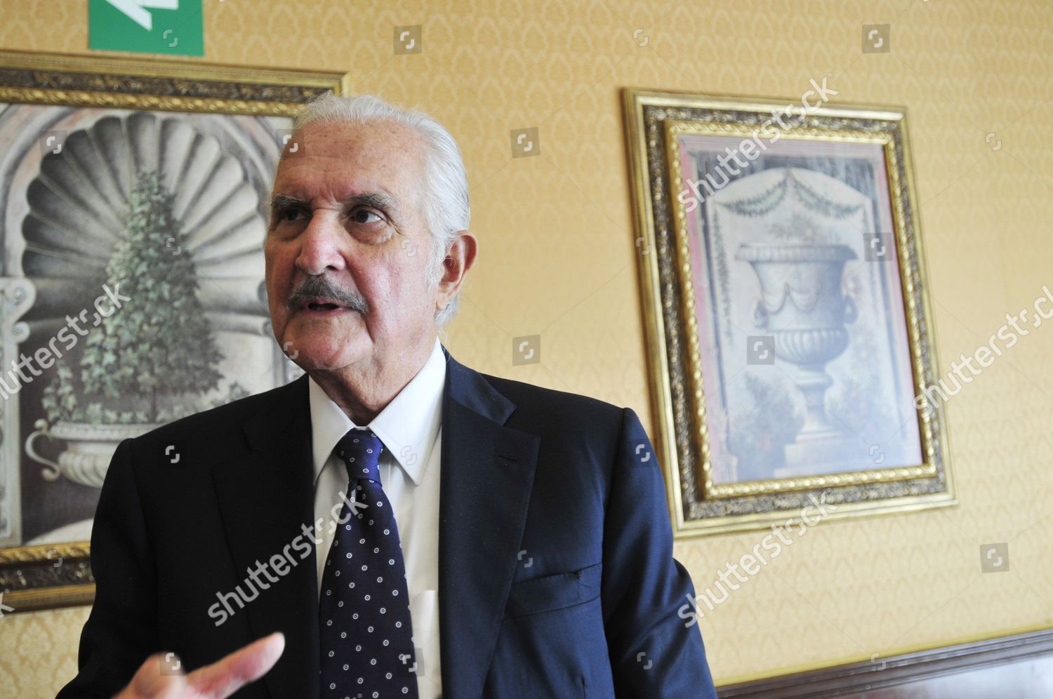 Mexican Writer Carlos Fuentes Speaks Announce Editorial Stock Photo ...