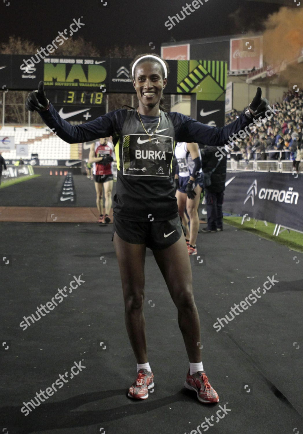 Ethiopian Gelete Burka Celebrates Her Victory Editorial Stock Photo ...