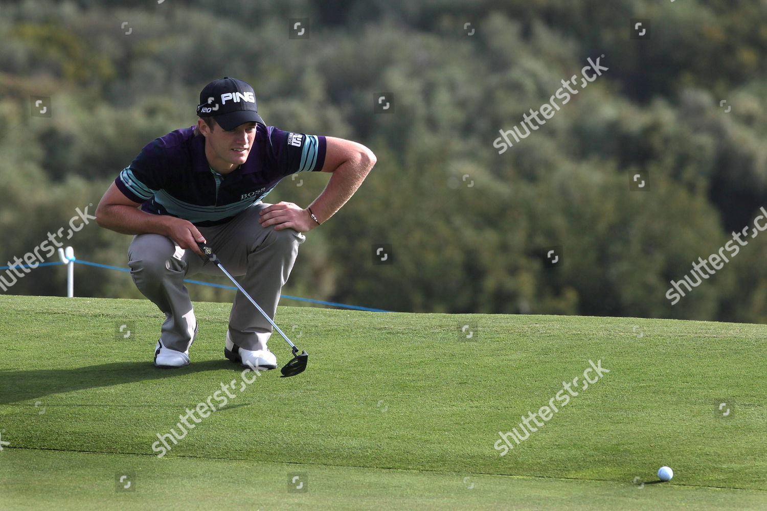 British Golfer Tom Lewis Eyes Ball Editorial Stock Photo - Stock Image ...