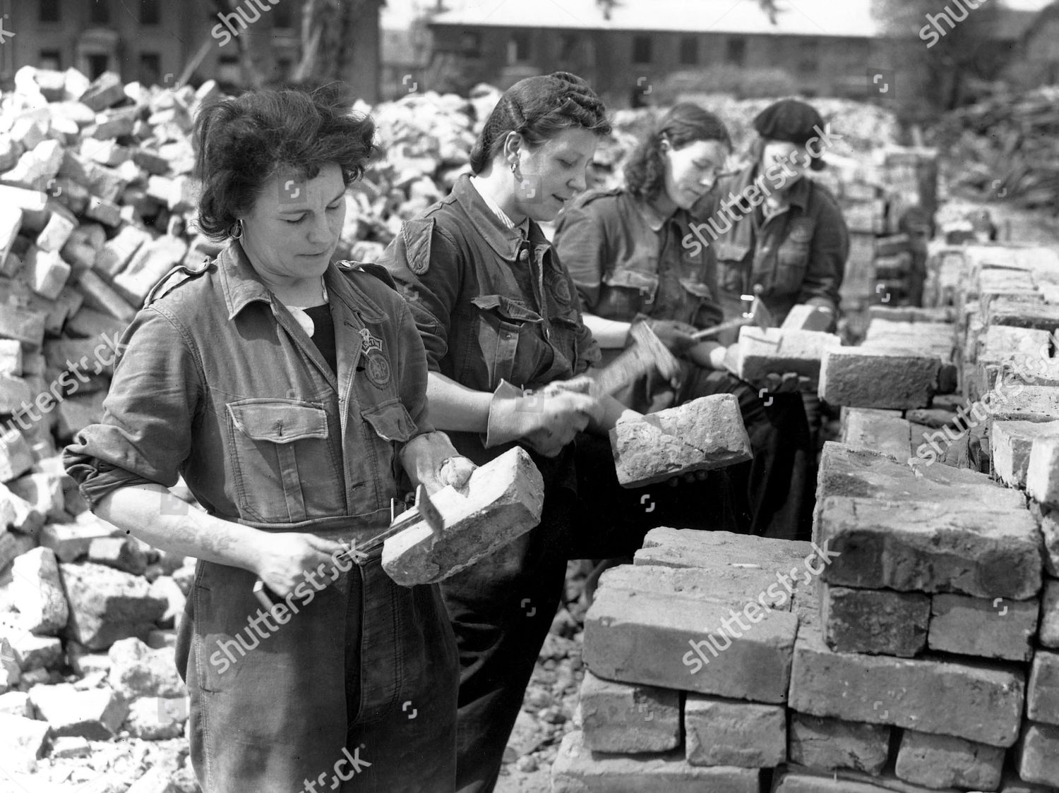 Women Labourers 1941 Bricklaying During World Editorial Stock Photo ...