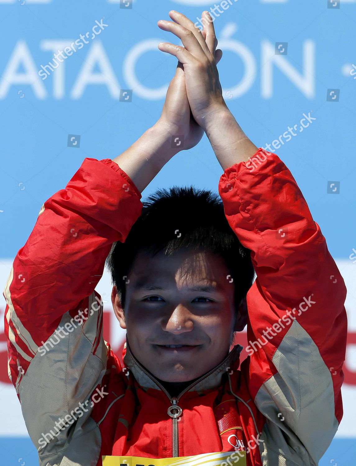 Chinese Diver Bo Qiu Celebrates Golden Editorial Stock Photo - Stock ...