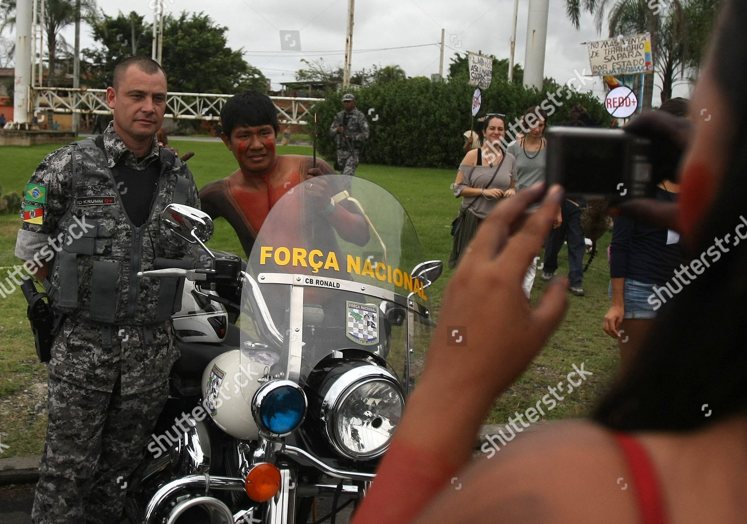 Indigenous Person Takes Picture Police Officer Editorial Stock Photo ...