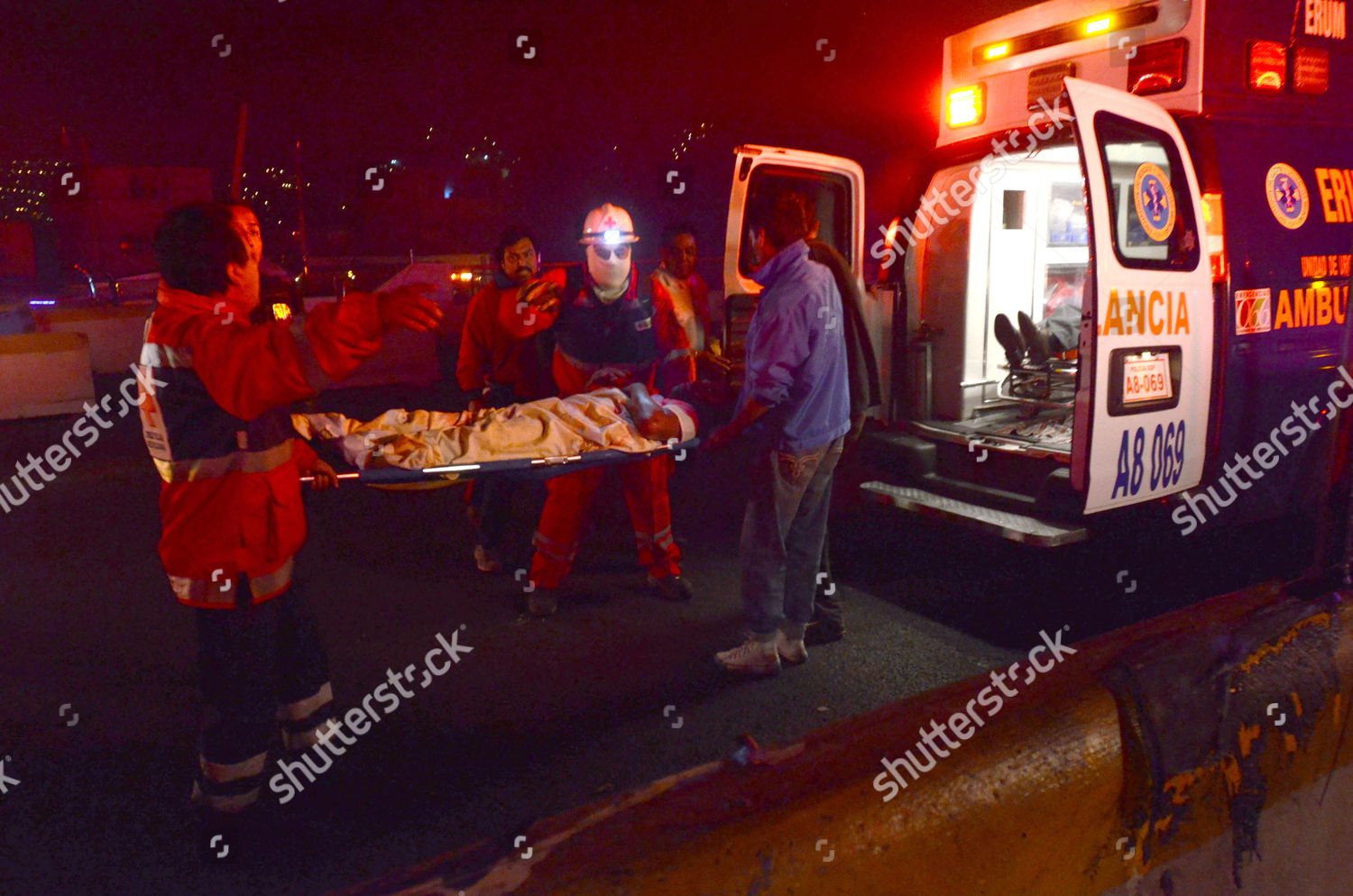 Rescue Workers Lift Victims Body Into Editorial Stock Photo - Stock ...