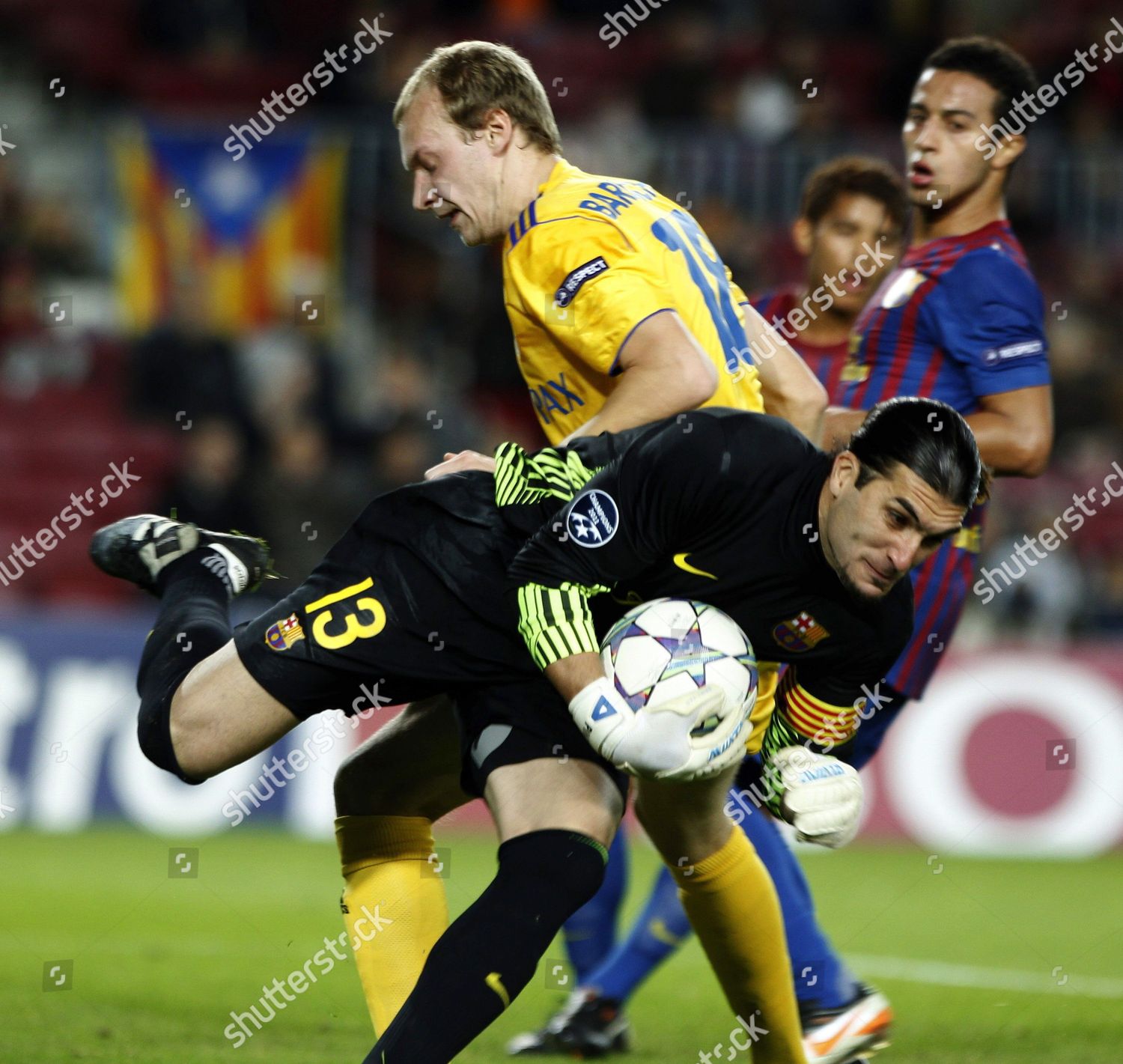 Fc Barcelonas Goalkeeper Jose Manuel Pinto Editorial Stock Photo ...