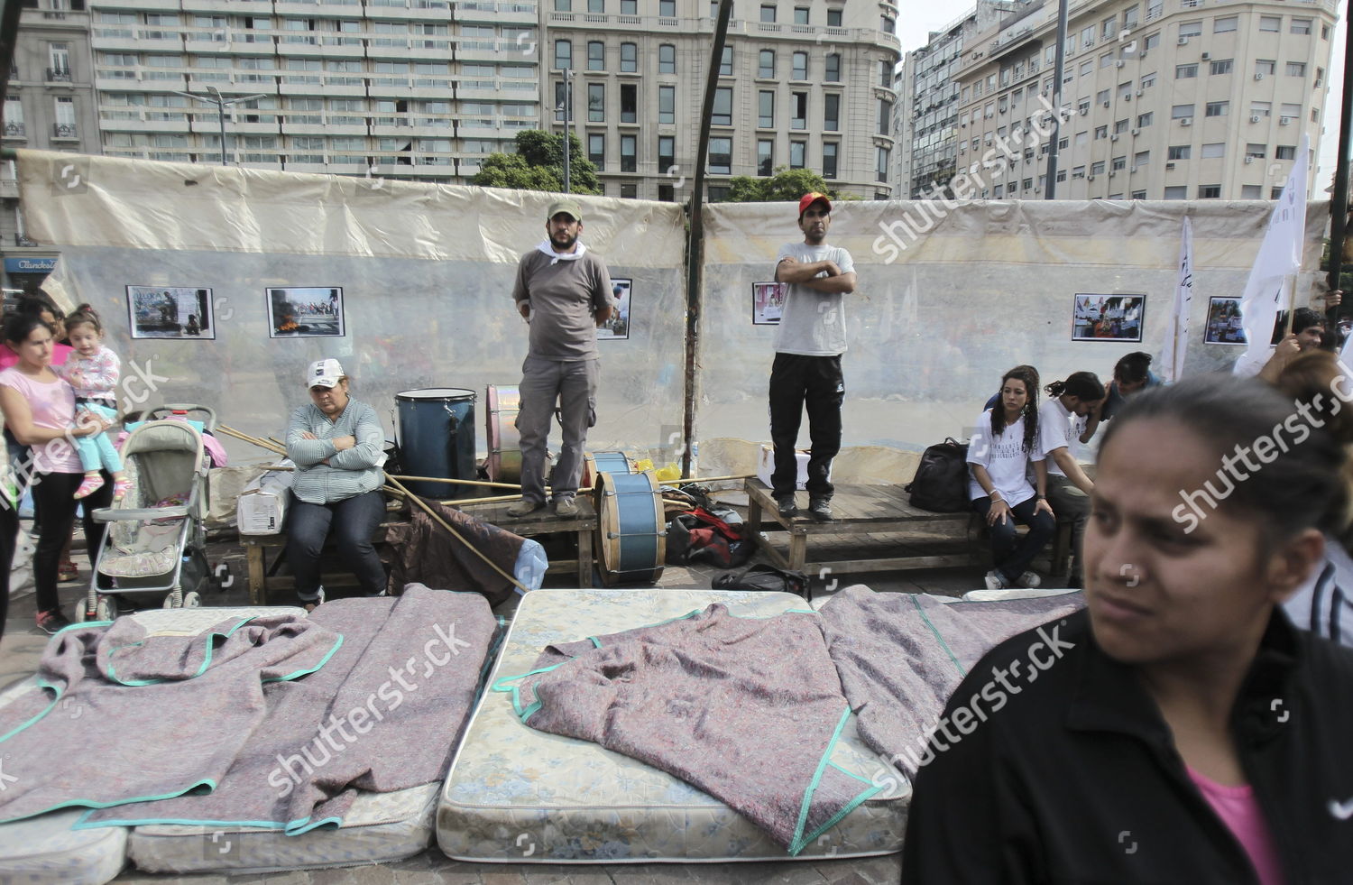 Slums Buenos Aires Inhabitants Gather Obelisco Editorial Stock Photo ...