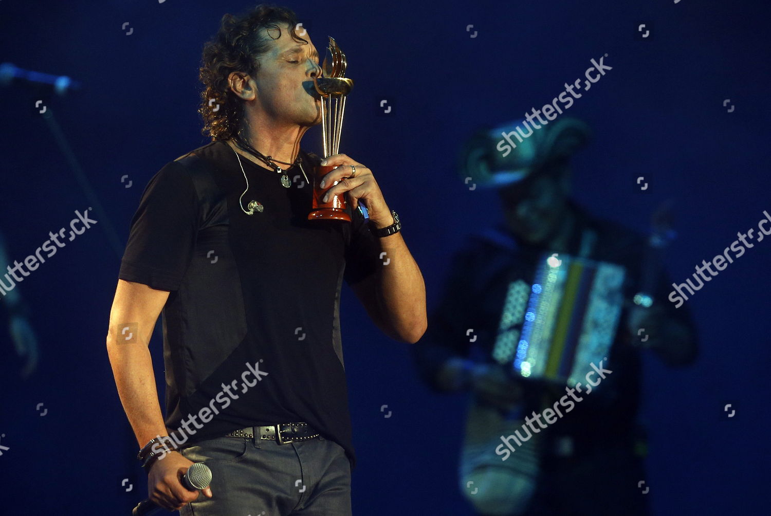 Colombian Singer Carlos Vives Celebrates After Editorial Stock Photo ...