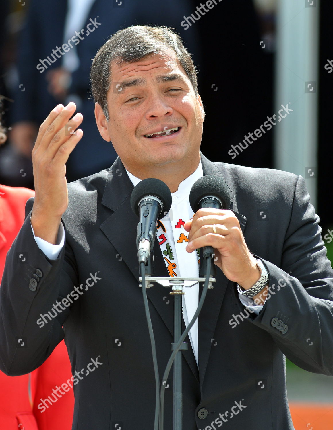Ecuadorian President Rafael Correa Speaks He Editorial Stock Photo ...